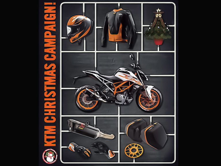 KTM クリスマス･キャンペーン 2018が実施中！対象モデル購入で最大15万円分の純正パーツ＆アパレルをプレゼント - バイクニュース ...